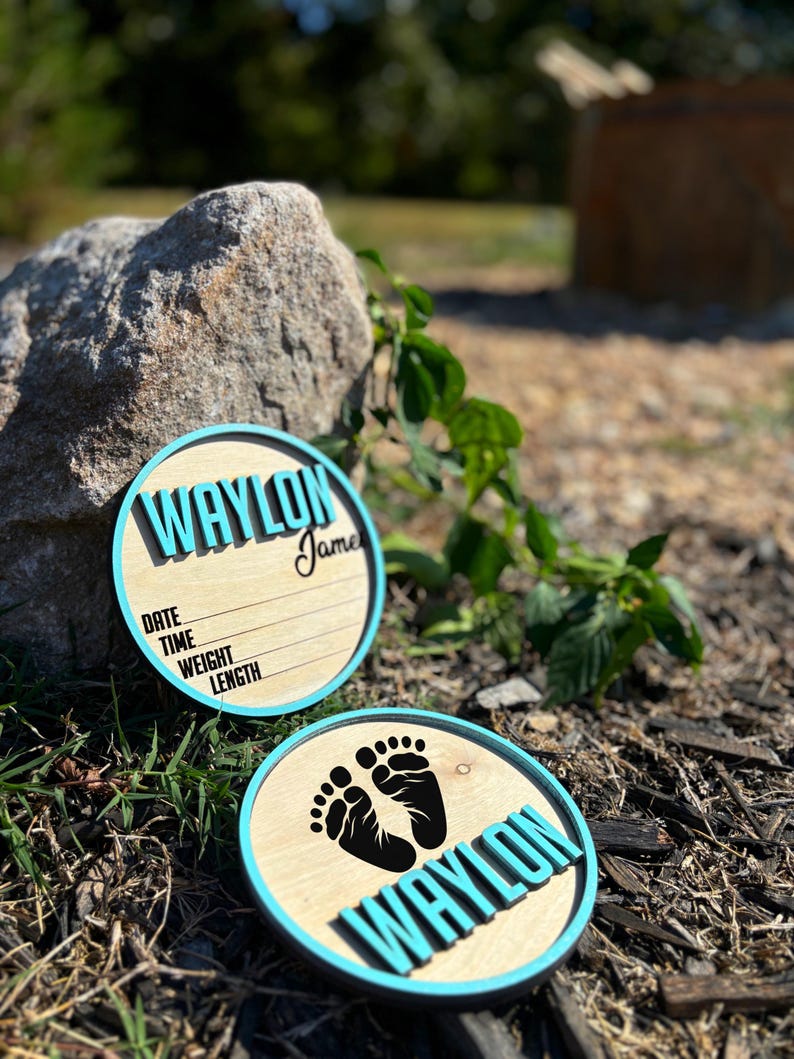 Newborn Baby Footprint Wood Sign – Personalized Birth Stats Keepsake - Etsy
