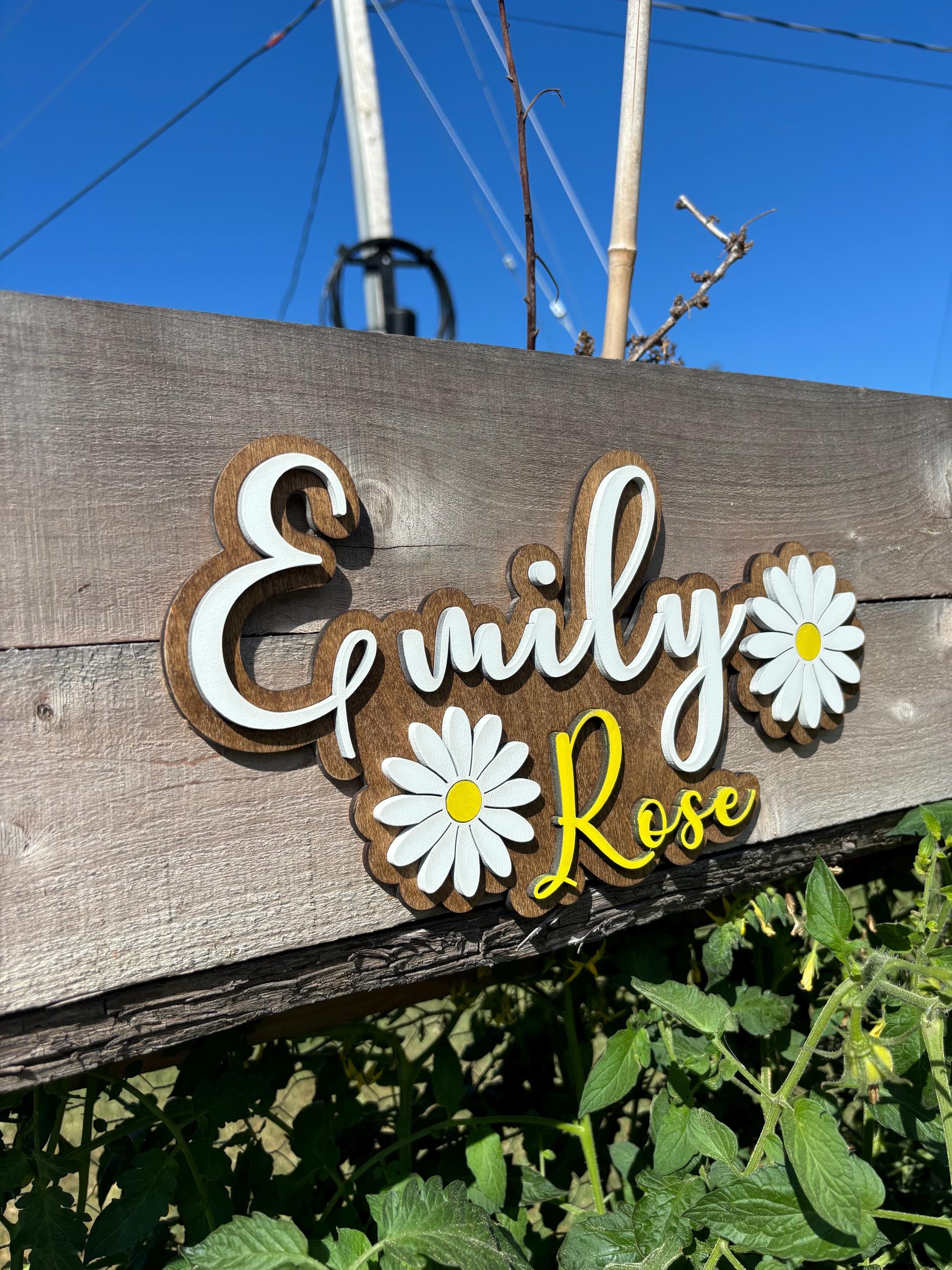 Custom Daisy Name Sign, Floral Girl's Room Decor - Etsy