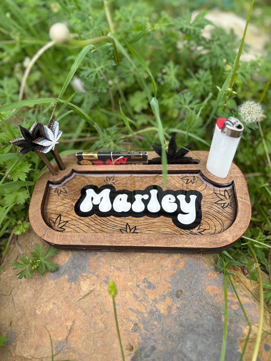 Custom Wood Rolling Tray Set Wooden Rolling Trays With Name on It ...