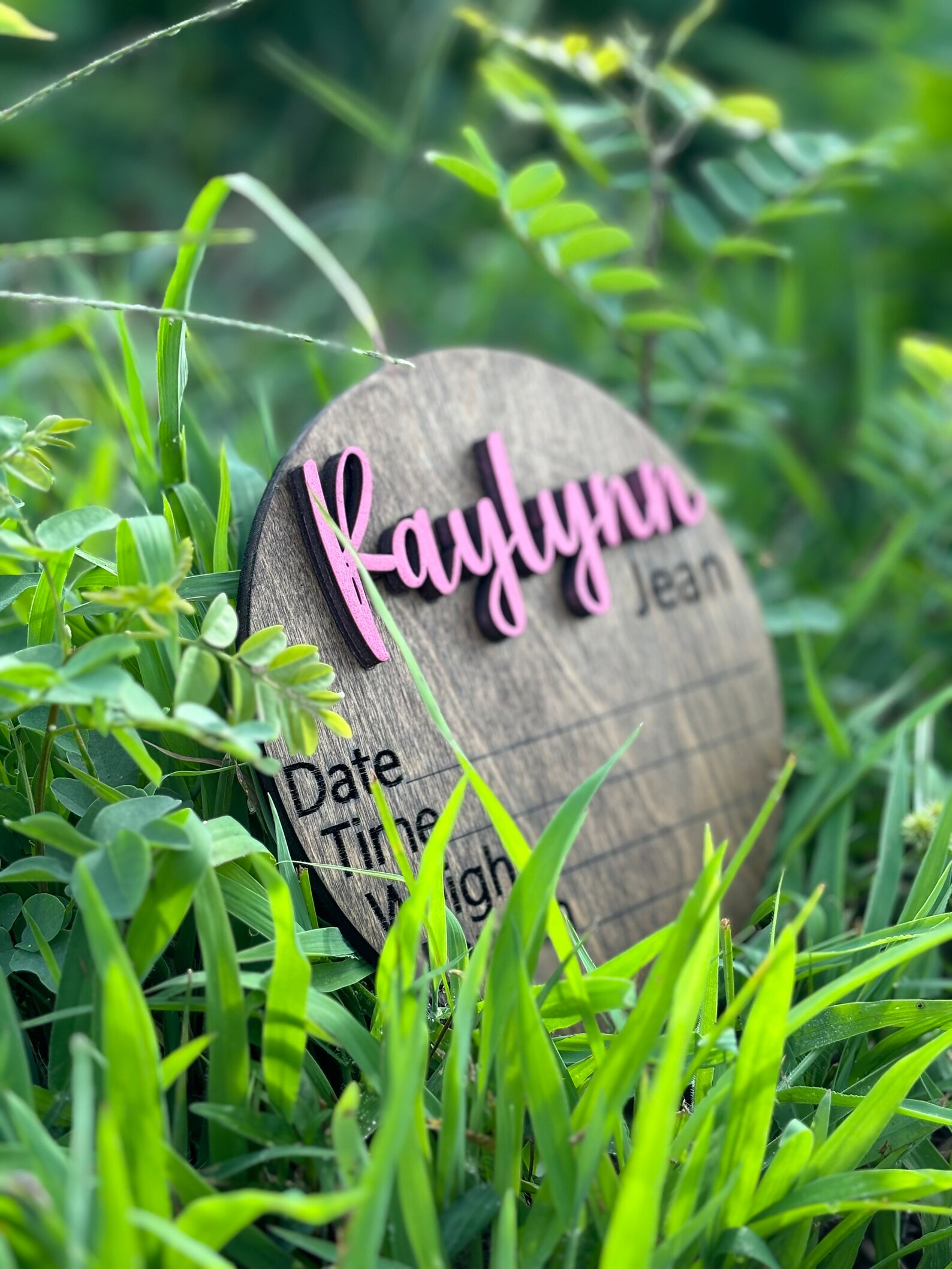 Newborn Baby Name Signs With Birth Stats Date Time Length Weight Round ...