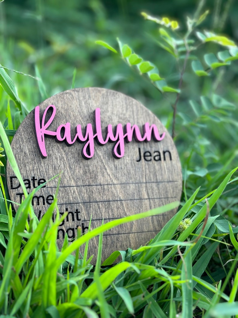 Newborn Baby Name Signs With Birth Stats Date Time Length Weight Round ...
