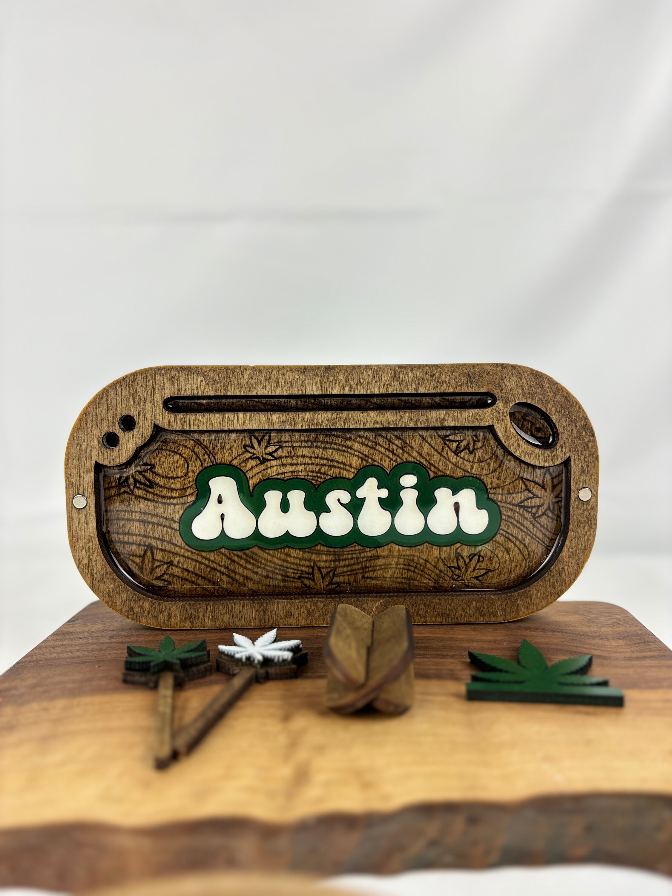 Custom Rolling Tray Set Wood Rolling Trays Personalized Name Trays for ...
