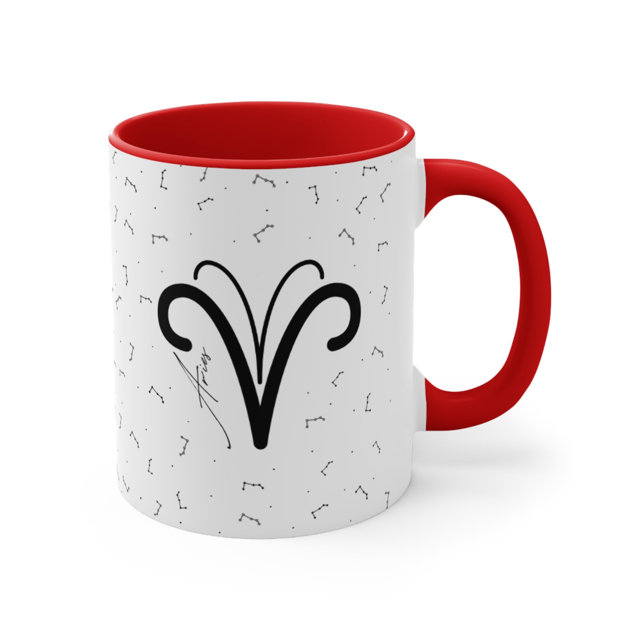 Aries Coffee Mug, Aries Mug With Black Handle, Aries Star Mug, Artistic ...