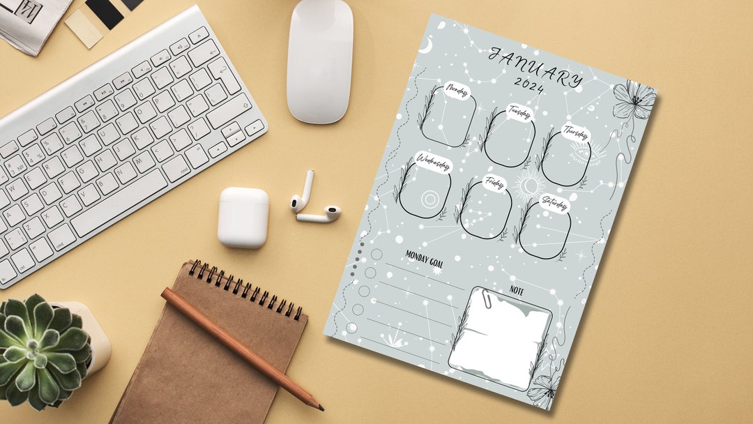 Digital Planner Printable A5 Journal Calendar Pages for Productivity ...
