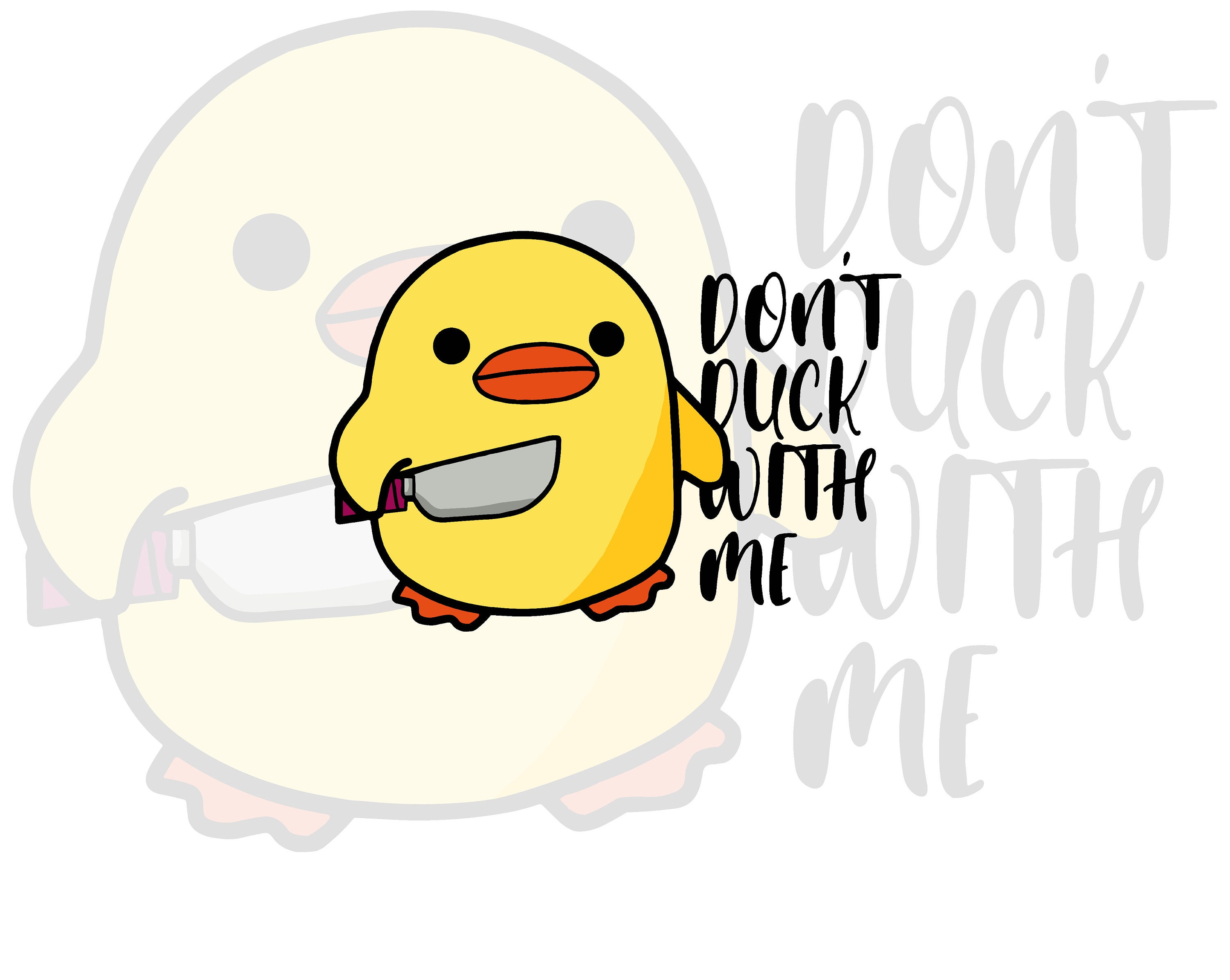 Don't Duck With Me Meme PNG Svg Chicken Duck Holding Knife Png SVG ...