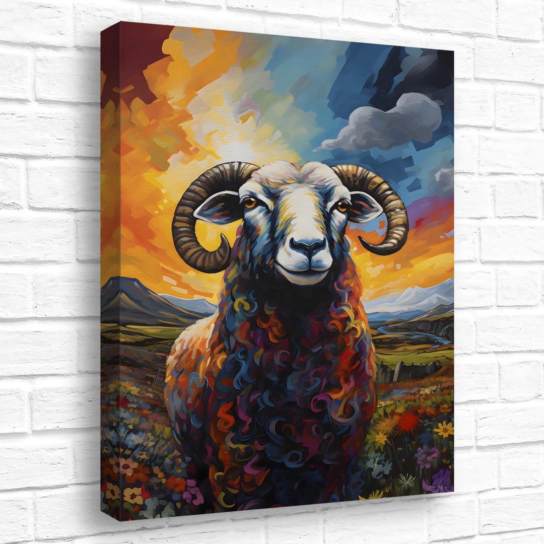 Black Faced Sheep Canvas Wall Art, Wall Decor, Deluxe Canvas Print ...