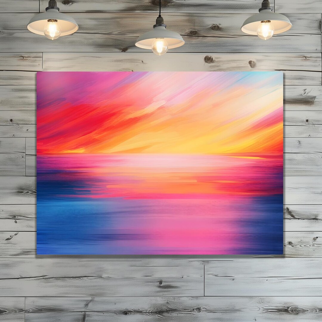 Vibrant Ocean Sunset Metal Wall Art , Premium Printed Metal Wall Art ...