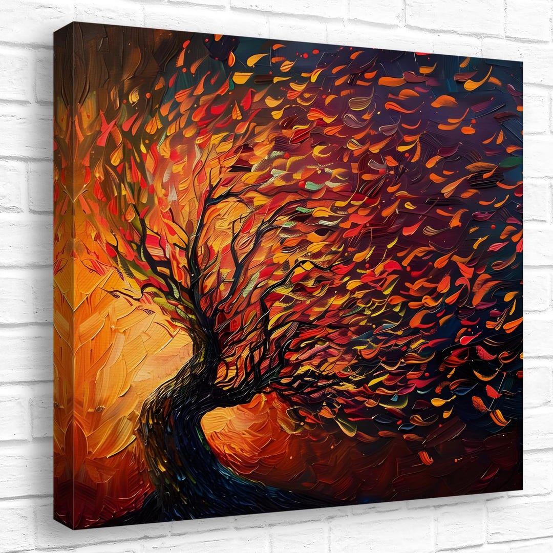 Tree of Life Fiery Elegance Canvas Wall Art, Wall Decor, Deluxe Canvas ...