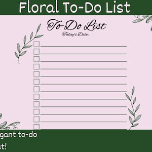Floral To-do List PDF Printable - Etsy