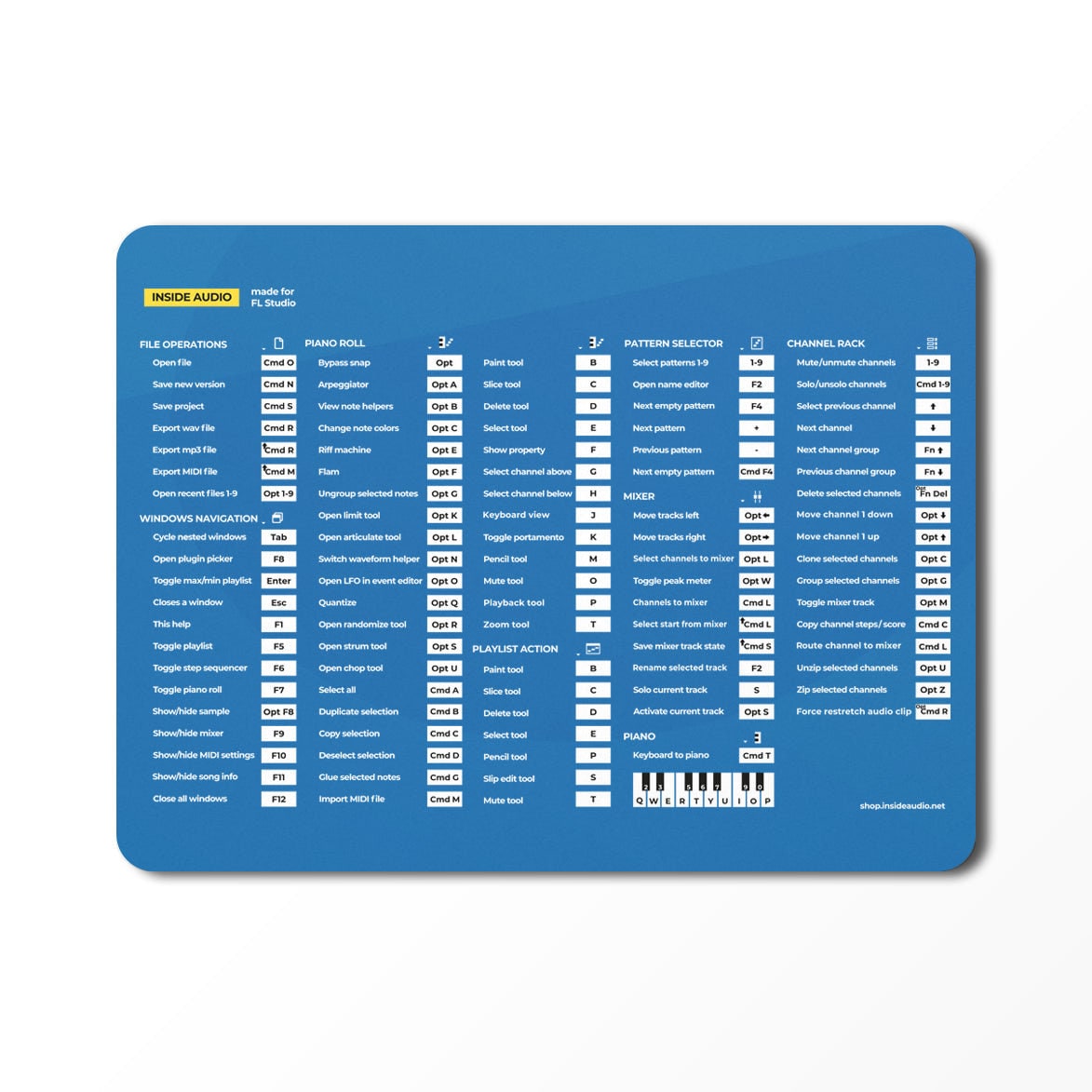 FL Studio Shortcut Blueprint Mousepad - Etsy