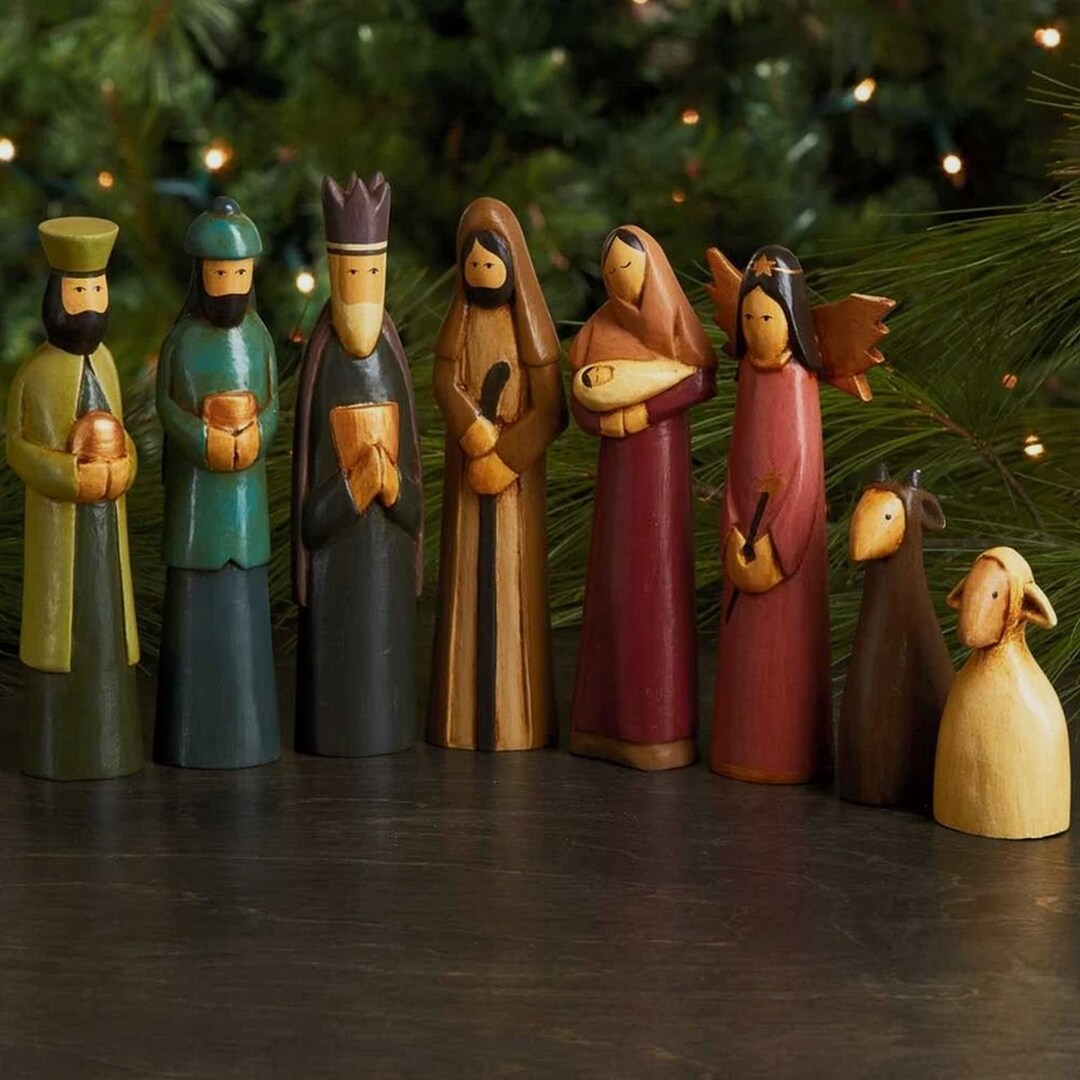 Folk Art Tabletop Nativity Scene Set by Timothybittle - Etsy