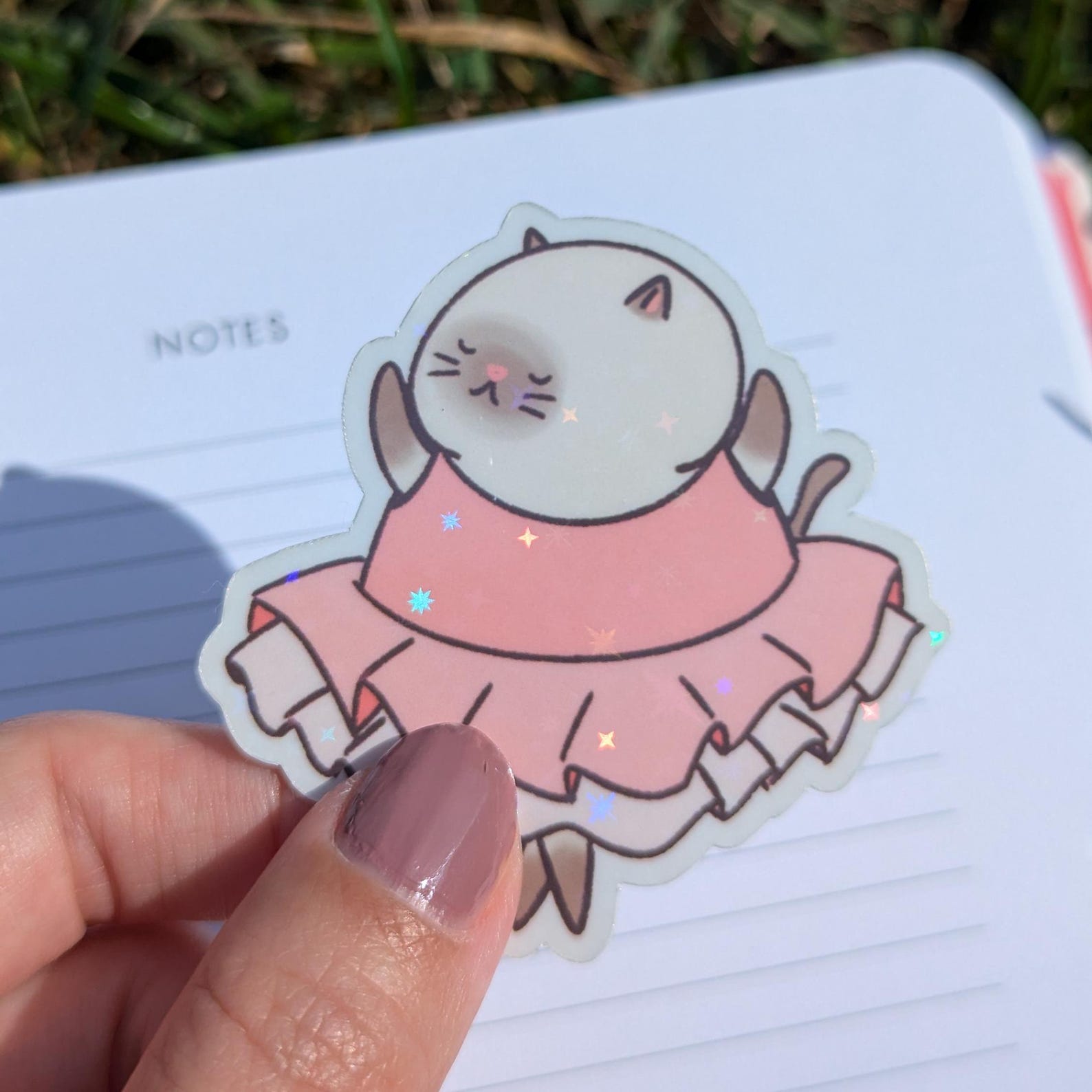 Cute Funny Fat Cat Sticker Dancing Ballet Ballerina Pink Tutu ...