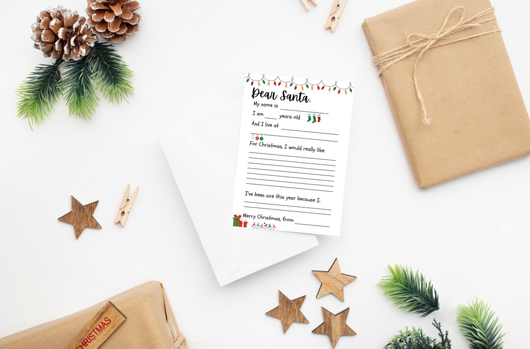 Christmas Wishlist Letter to Santa Digital PDF - Etsy