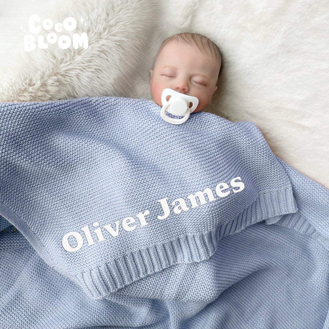 Custom Baby Name Blanket, Personalized Embroidered Stroller Blanket ...