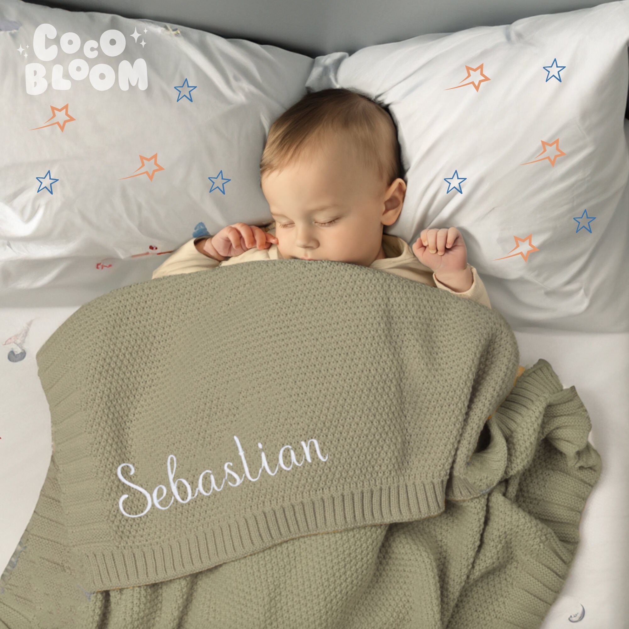 Custom Baby Name Blanket, Personalized Embroidered Blanket, Stroller ...
