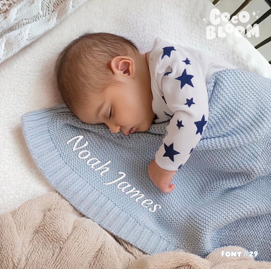 Personalized Baby Name Blanket, Custom Embroidered Blanket, Stroller ...