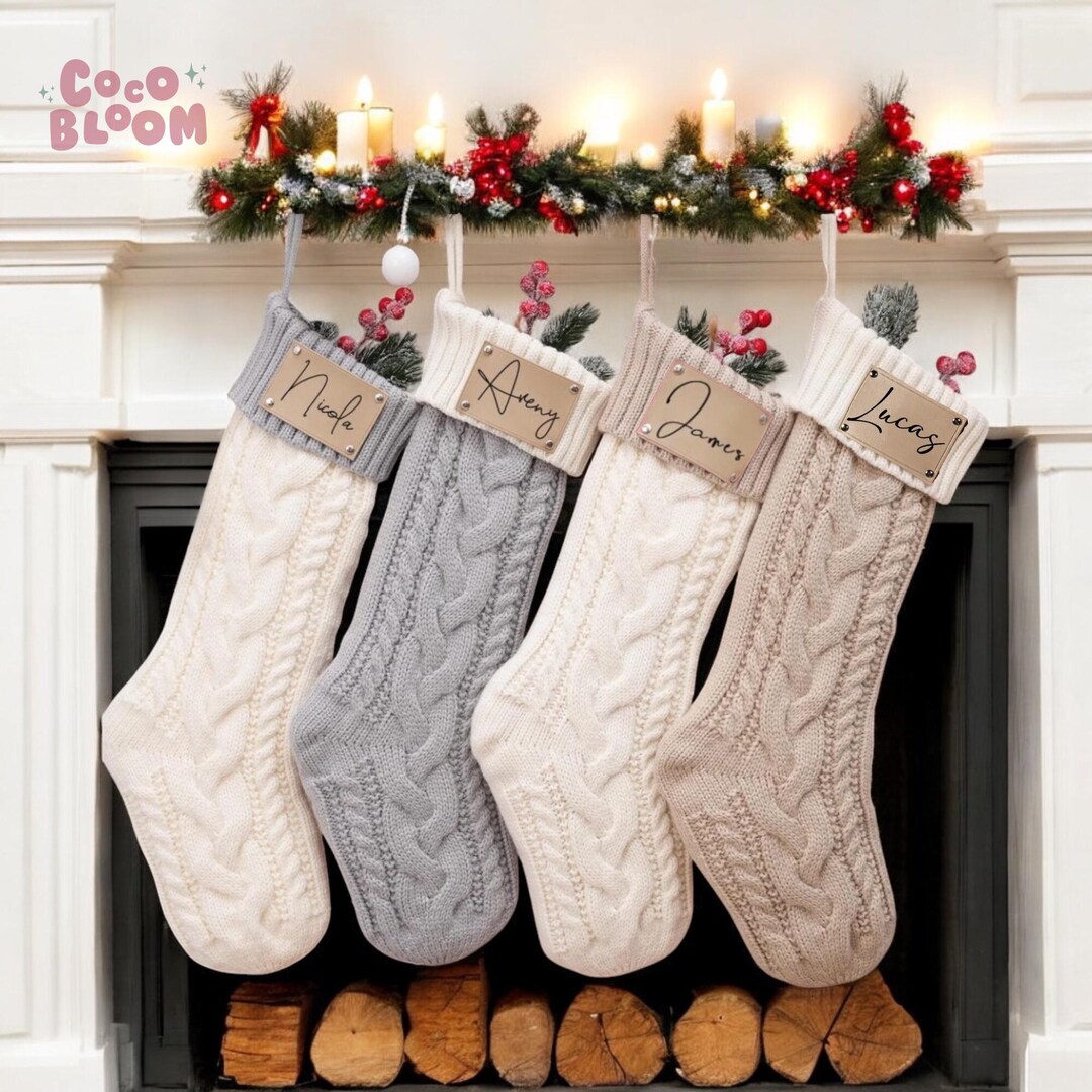Personalized Christmas Name Stockings, Custom Holiday Christmas ...