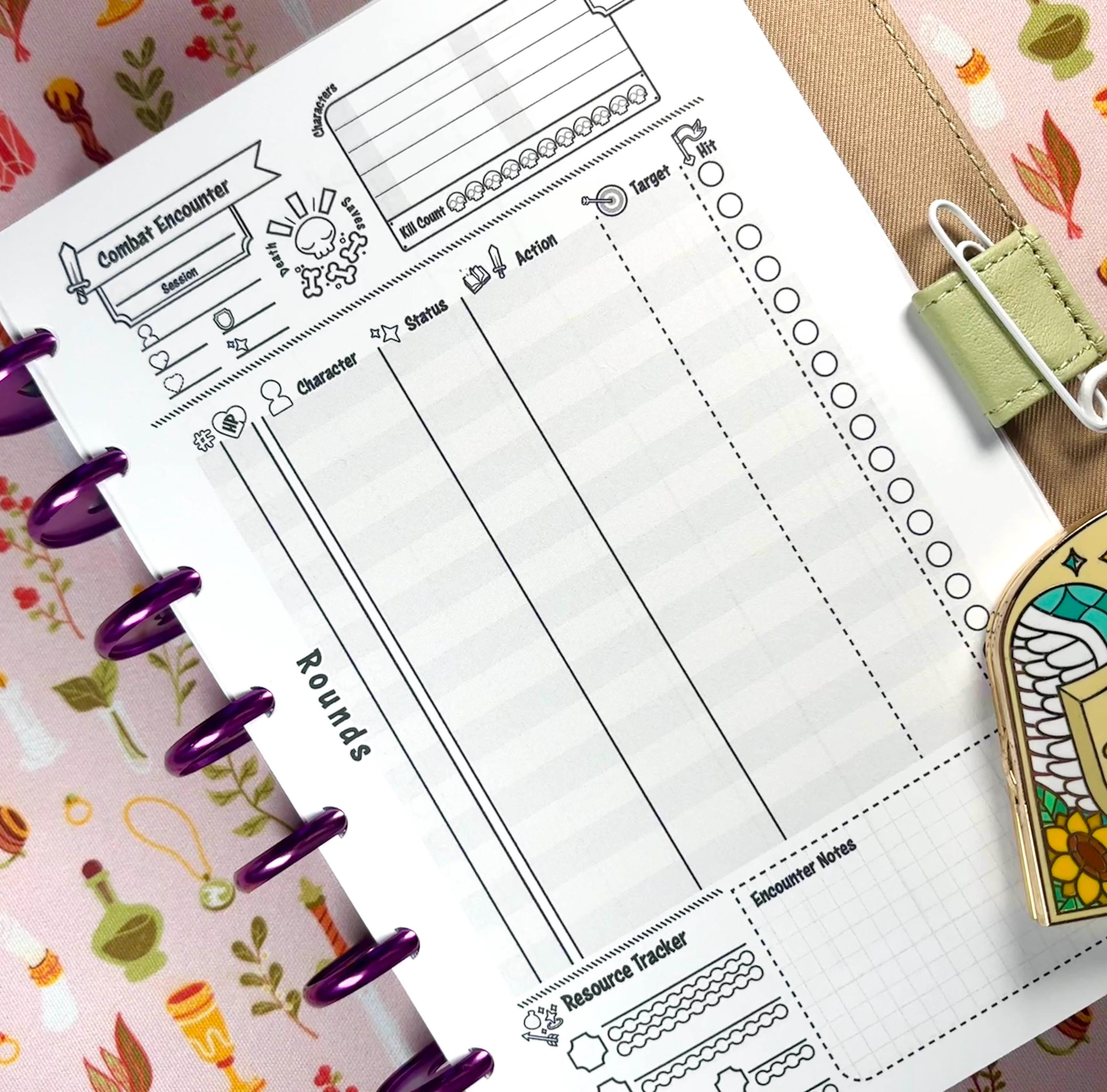 TTRPG Combat & Initiative Tracker: Printable Half-letter/junior Size ...