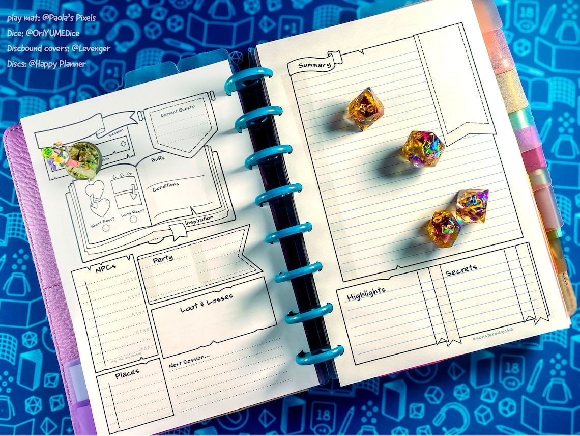 TTRPG Session Tracker: Rough Edge Notes (printable Half Letter) - Etsy