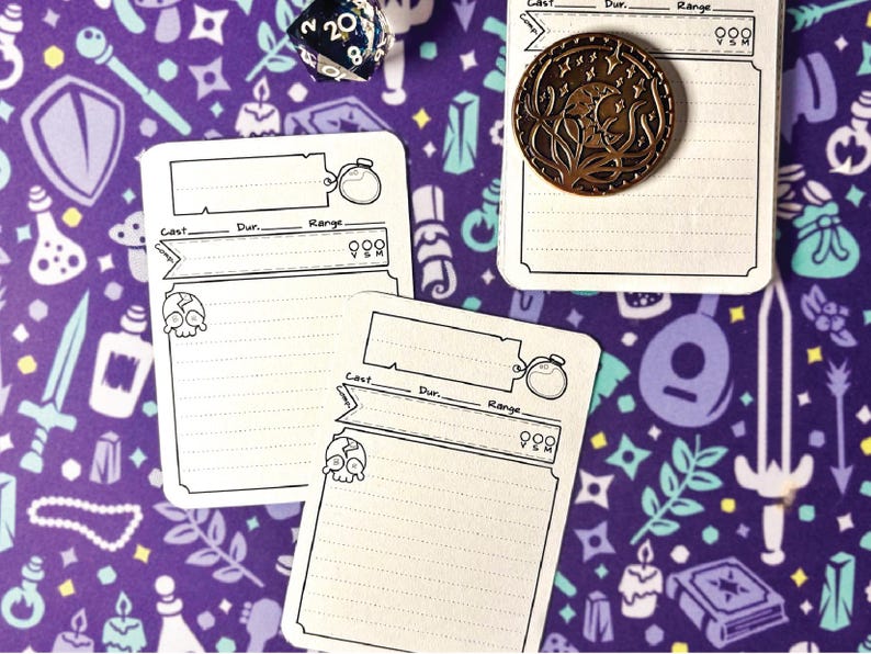 TTRPG Spell Cards: Compatible With D&d5e, Printable Half-letter/junior ...