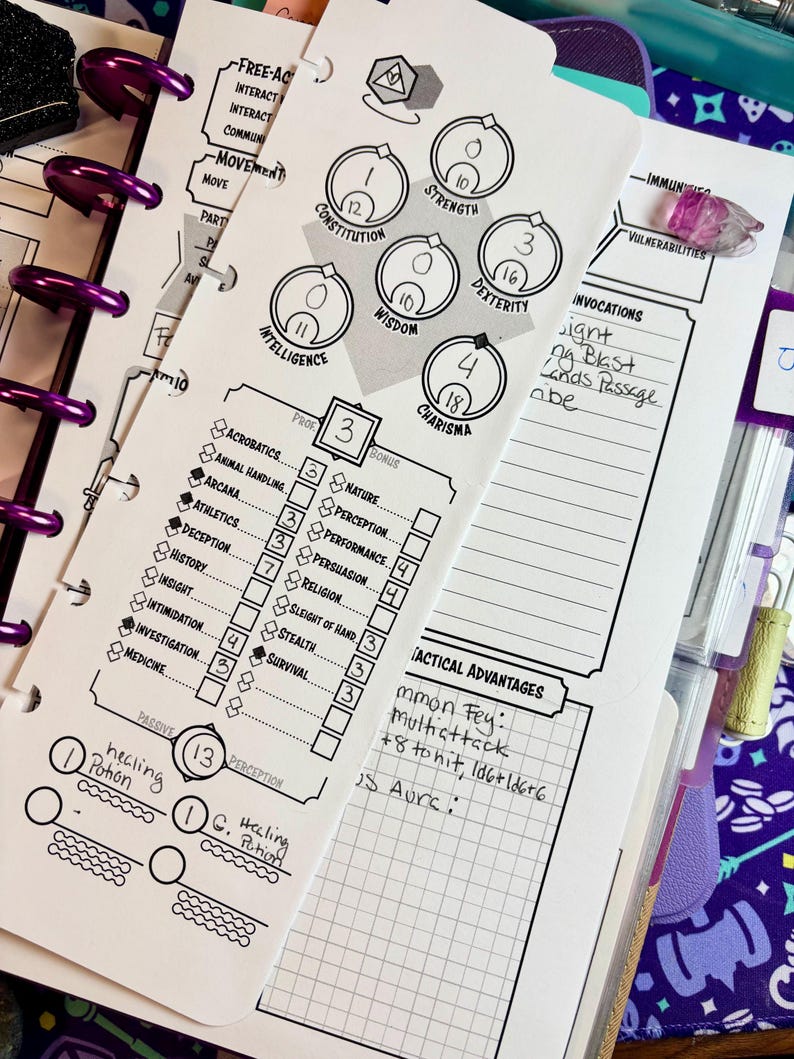 D&D 5E Character Sheet for Fighters | Focus Series | Printable | Half ...