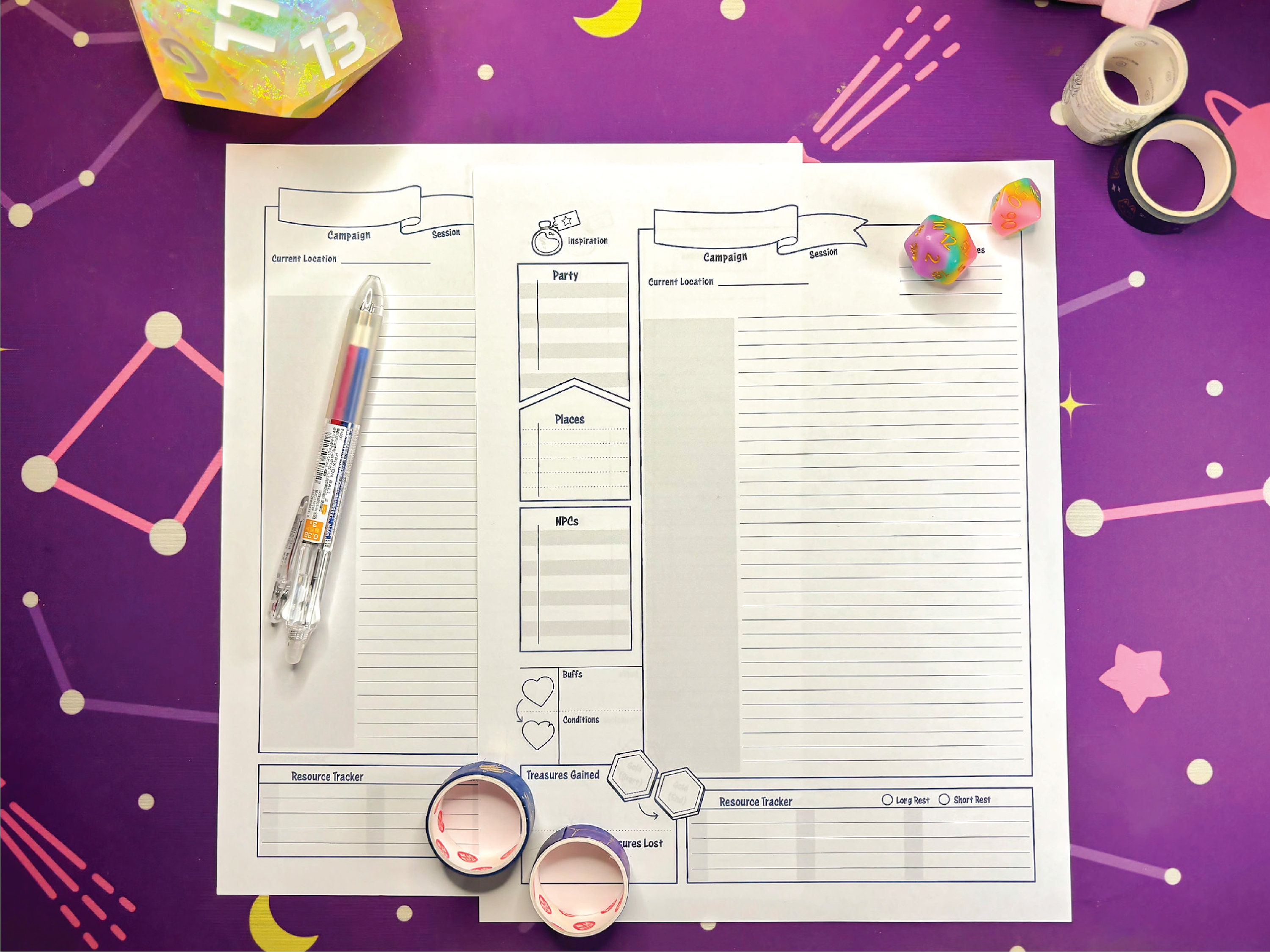 TTRPG Session Notes Tracker: Printable Letter-size Template - Etsy