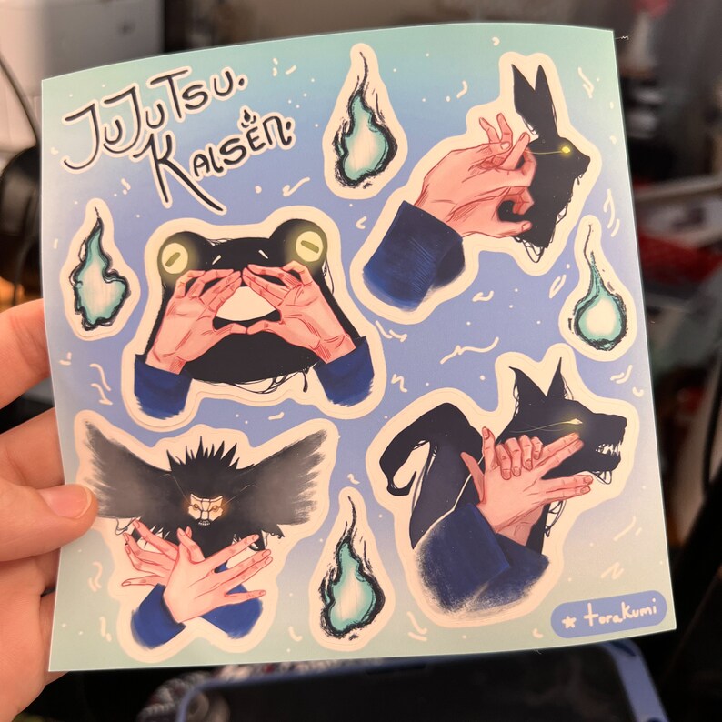 Jujutsu Kaisen Sticker Sheet: Megumi Fushiguro, Ten Shadows Technique ...