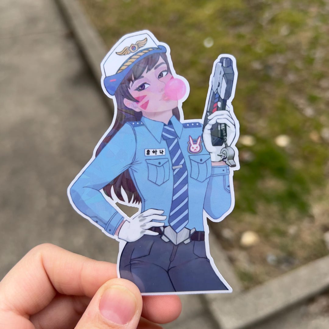 Officer D.va Sticker • Holographic • Fanart • Handmade - Etsy