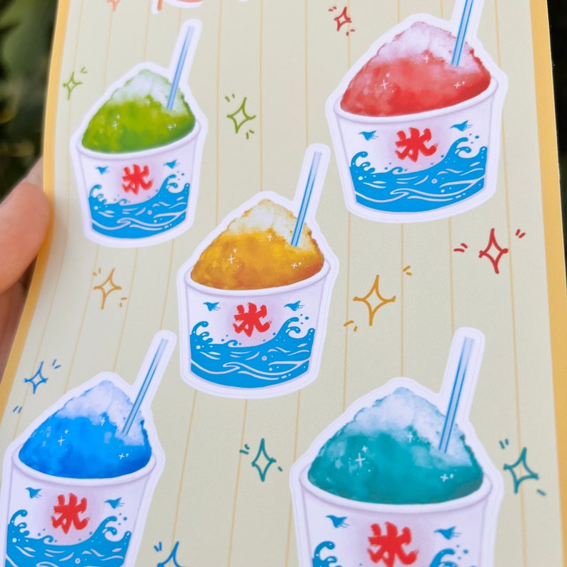 Kakigori • Japanese Shaved Ice • 5 X 7 • Sticker Sheet • Icies • Summer ...