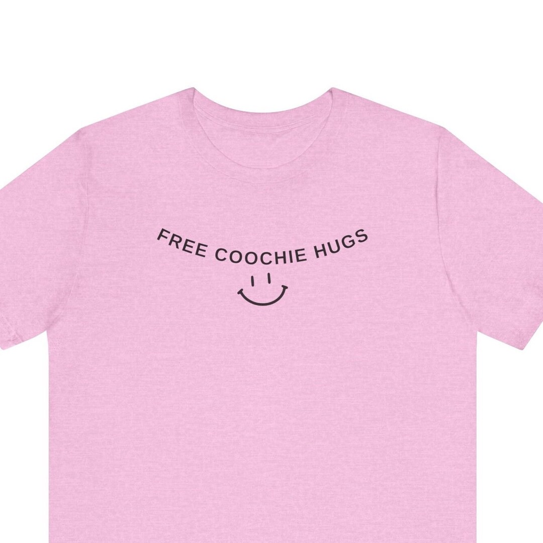 Free Coochie Hugs Tee, Smiley Face, Funny Y2k Meme Shirt, Dumb Joke ...