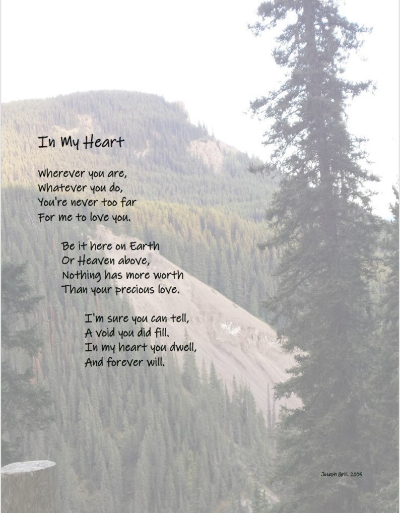 In My Heart, a Valentine's Day Poem for Your Loved One - Etsy