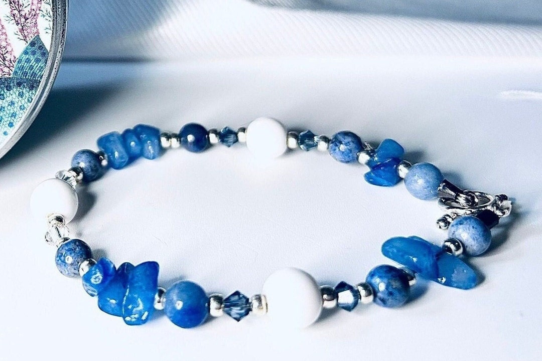Caribbean-blue Quartz-chips Bracelets - Etsy