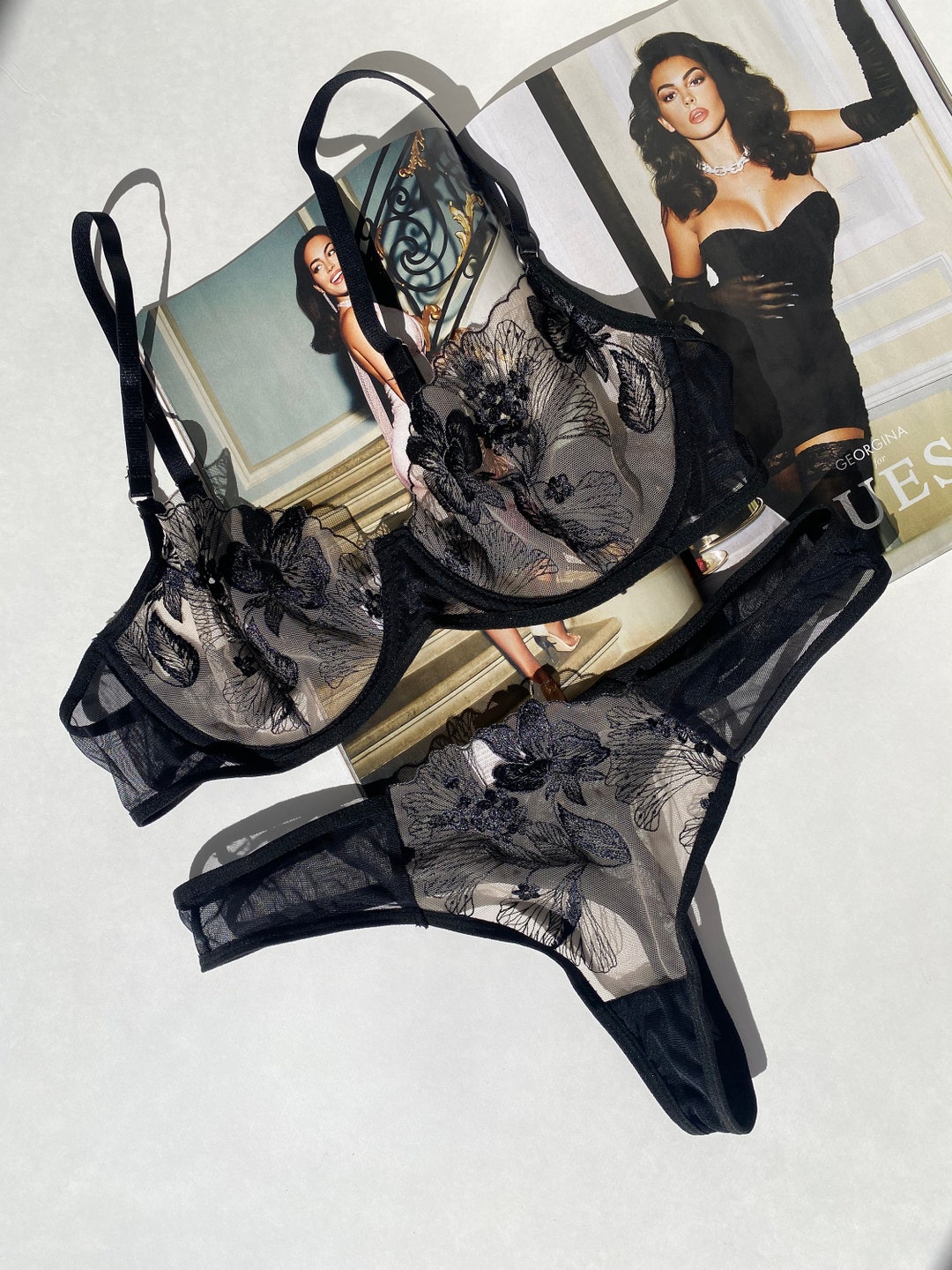 Sulty Floral Lace Lingerie Set - Etsy