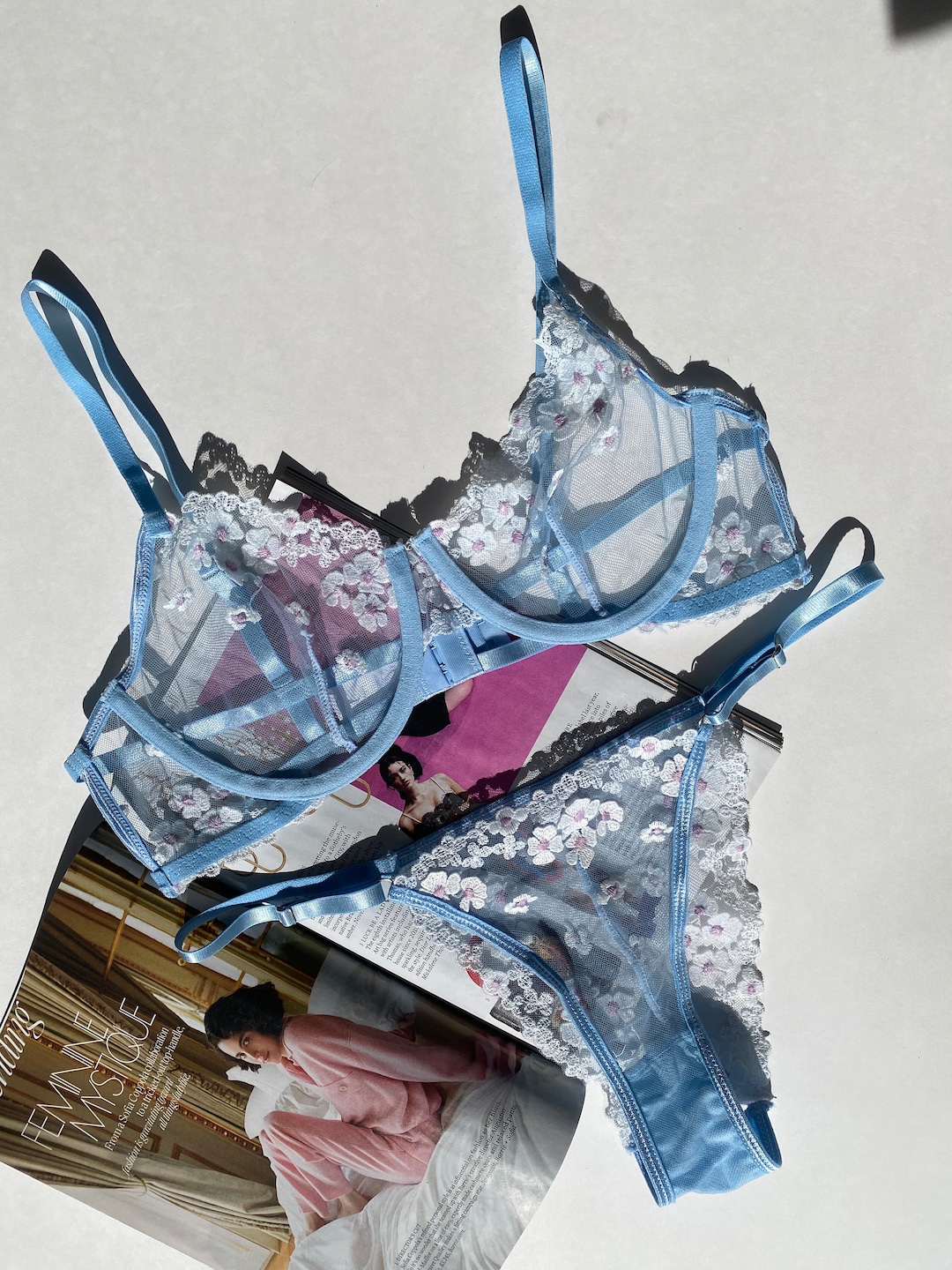 Floral Embroidery Lingerie,daily Bracelet Set,lingerie Set,holiday ...