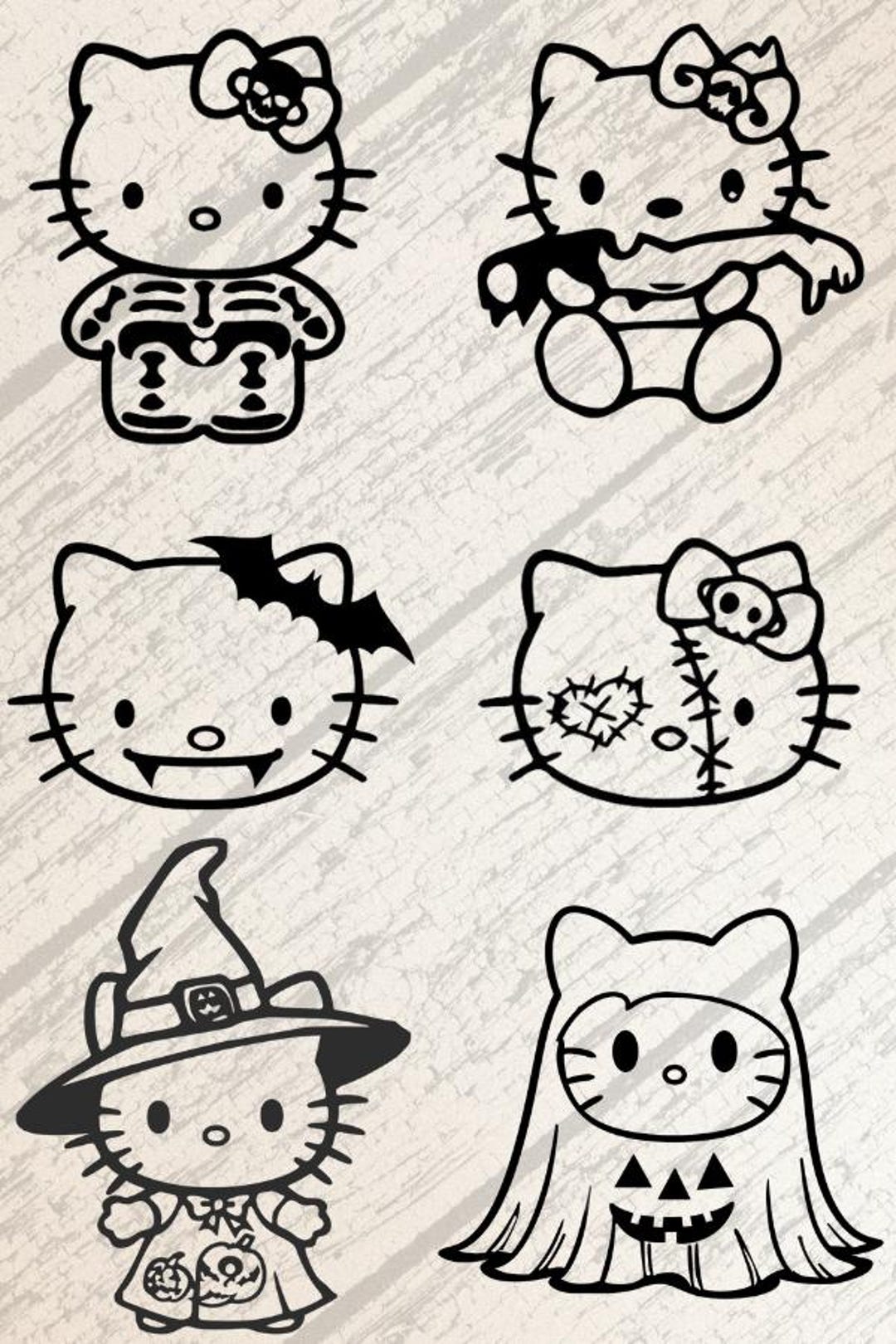 Halloween Hellokitty Bundle of 6_: Vinyl Stickers Tumbler Stickers Car ...