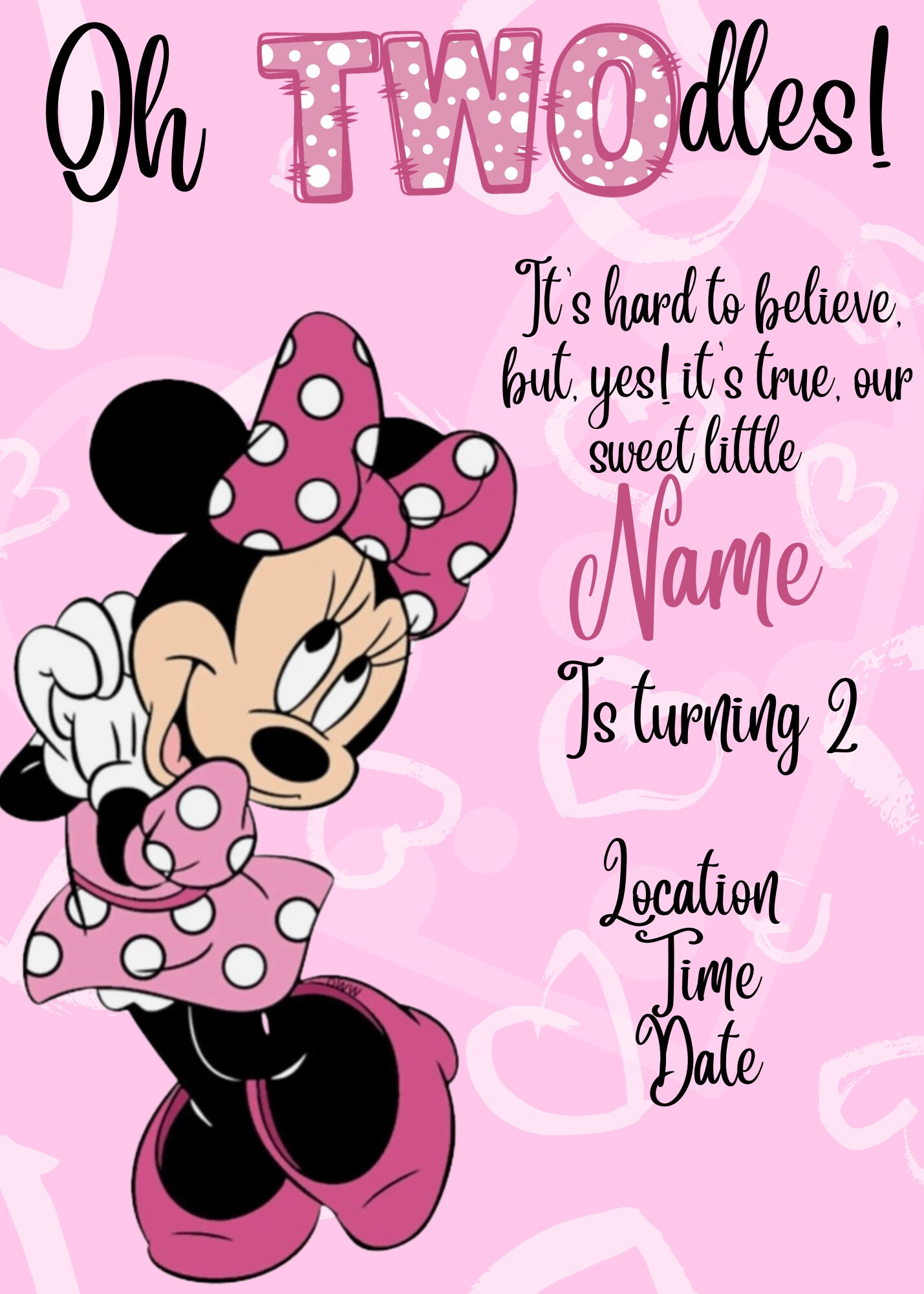 Minnie Mouse Invitation - Etsy