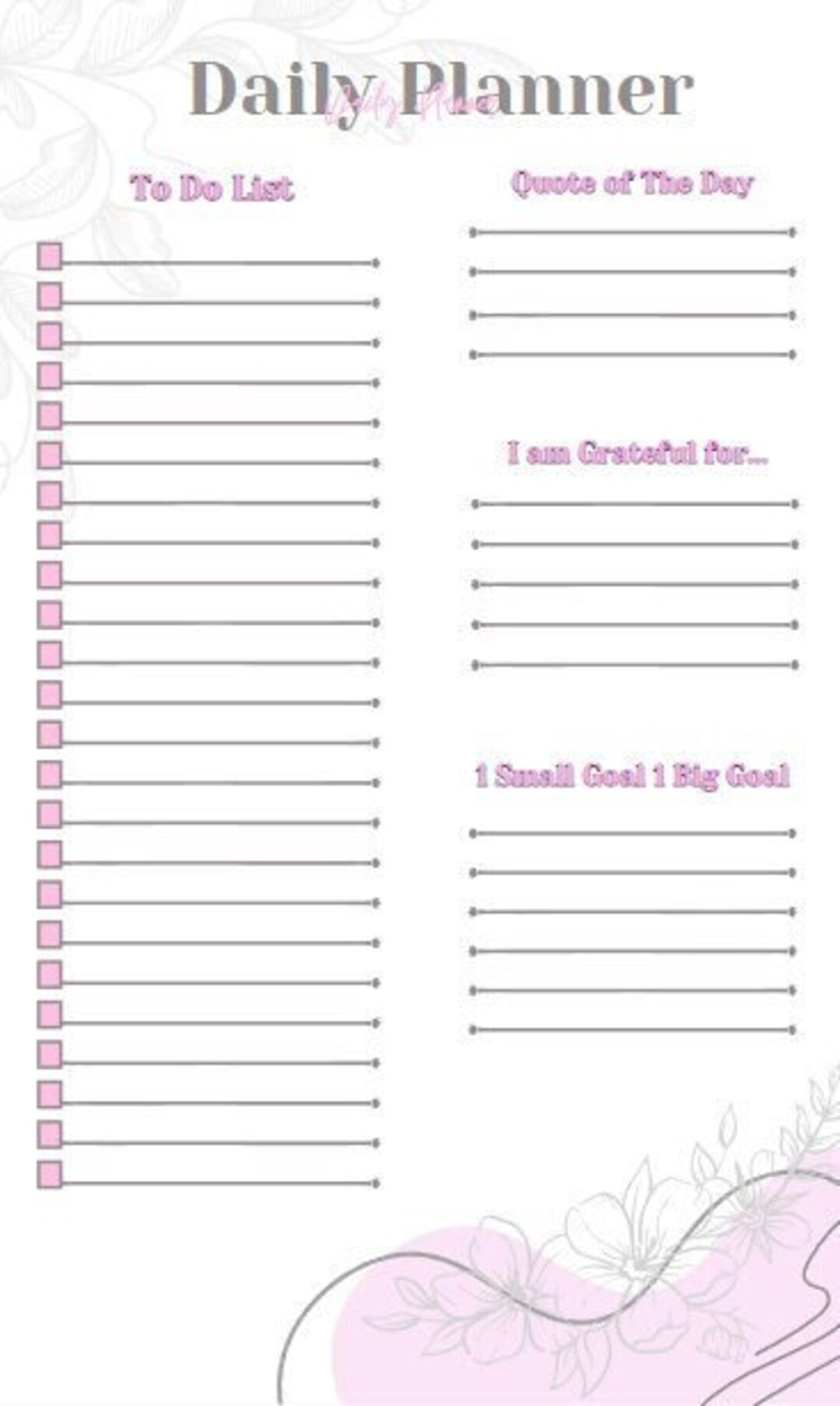 Personalized Daily Planner, Organized Daily List, Simple Daily Planner ...