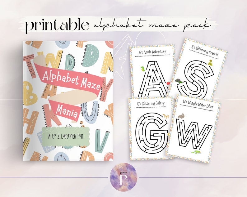 Alphabet Maze Mania Activity Pack for Kids Printable Learning Fun ...