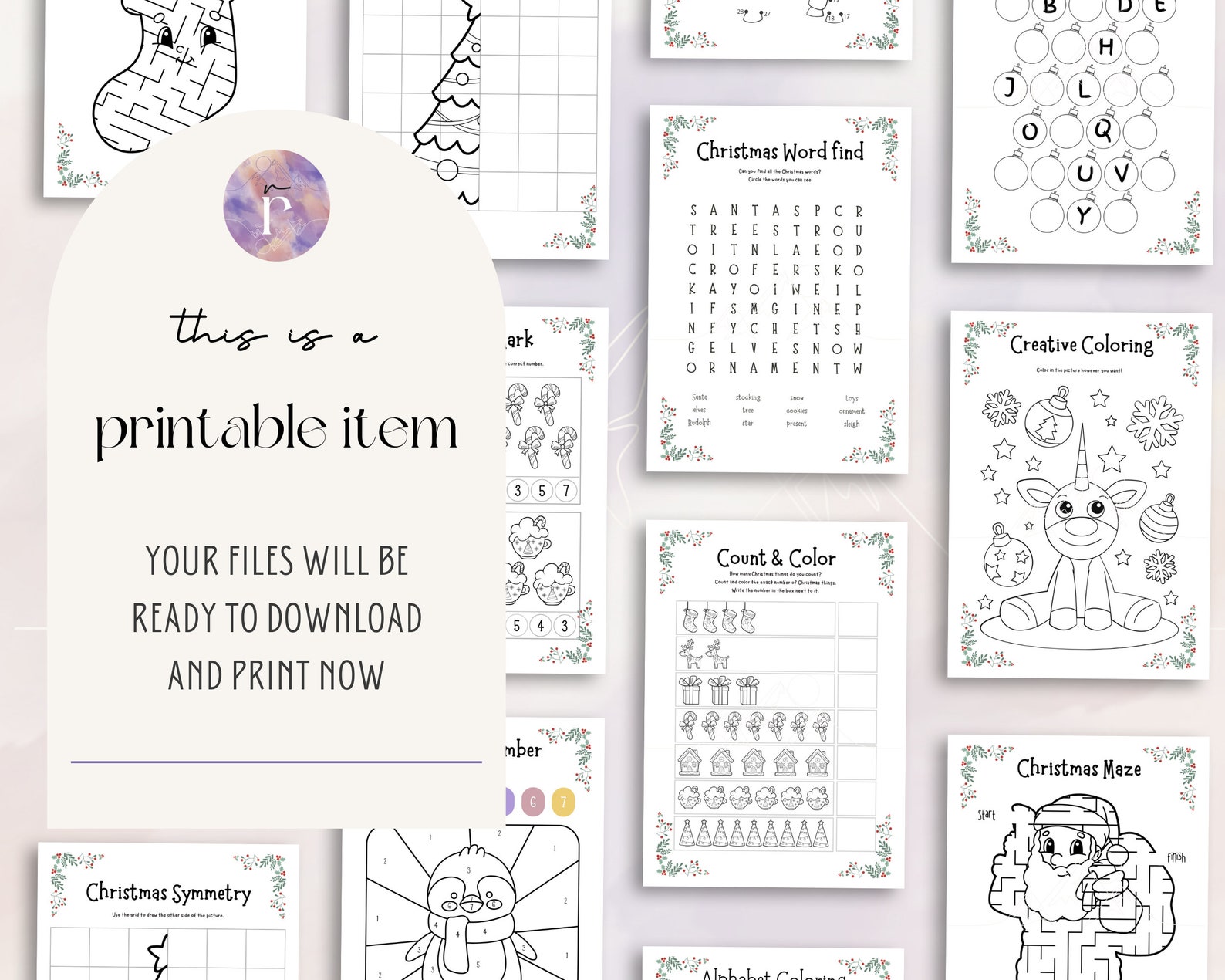 Printable Christmas Activity Pack for Kids Holiday Fun and Learning ...