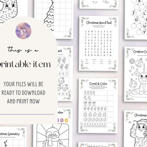 Printable Christmas Activity Pack for Kids Holiday Fun and Learning ...