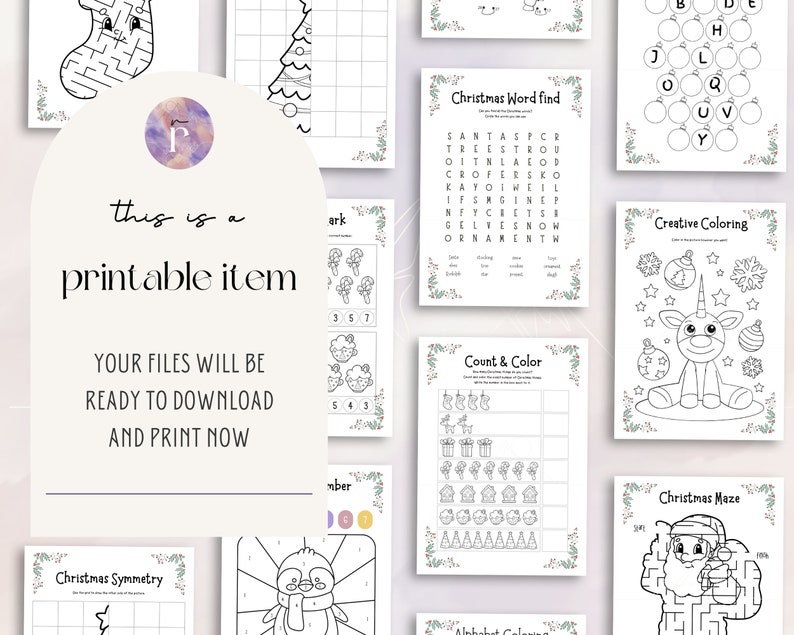 Printable Christmas Activity Pack for Kids Holiday Fun and Learning ...