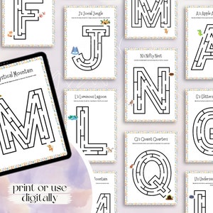 Alphabet Maze Mania Activity Pack for Kids Printable Learning Fun ...