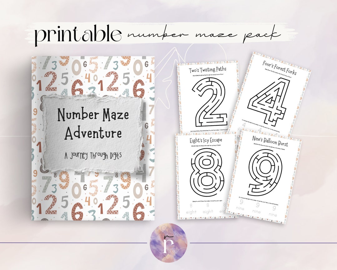Number Maze Adventure Activity Pack for Kids Printable Math Fun Instant ...
