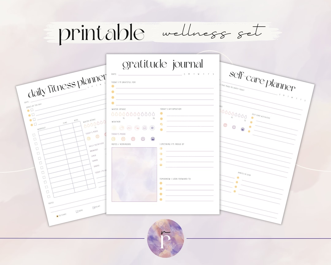 Wellness Essentials Bundle Printable Journal Page Instant Digital ...