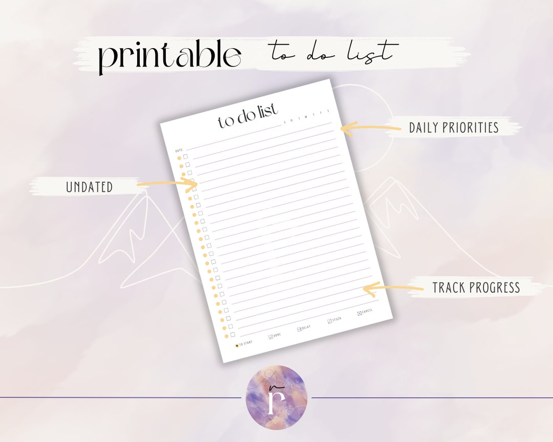 Printable Journal Page - to Do List - Instant Digital Download - Etsy