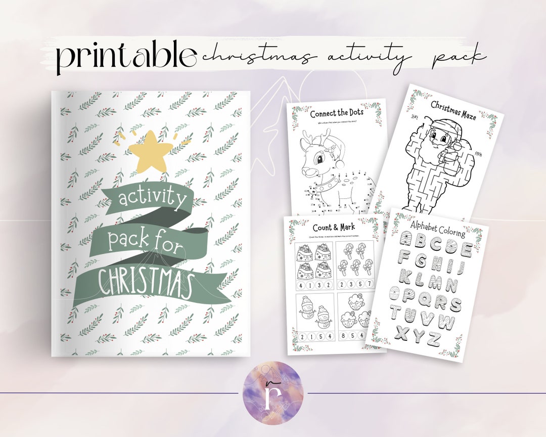 Printable Christmas Activity Pack for Kids Holiday Fun and Learning ...
