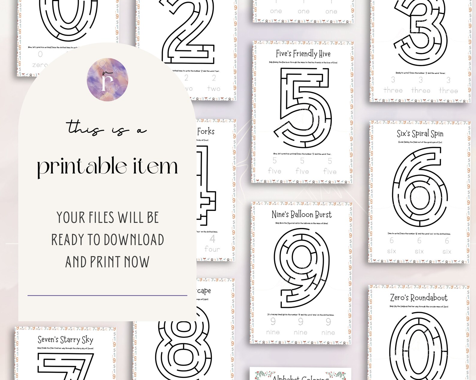 Number Maze Adventure Activity Pack for Kids Printable Math Fun Instant ...