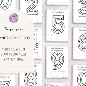 Number Maze Adventure Activity Pack for Kids Printable Math Fun Instant ...