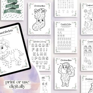 Printable Christmas Activity Pack for Kids Holiday Fun and Learning ...