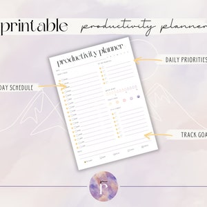 Printable Journal Page - Productivity Planner - Instant Digital ...